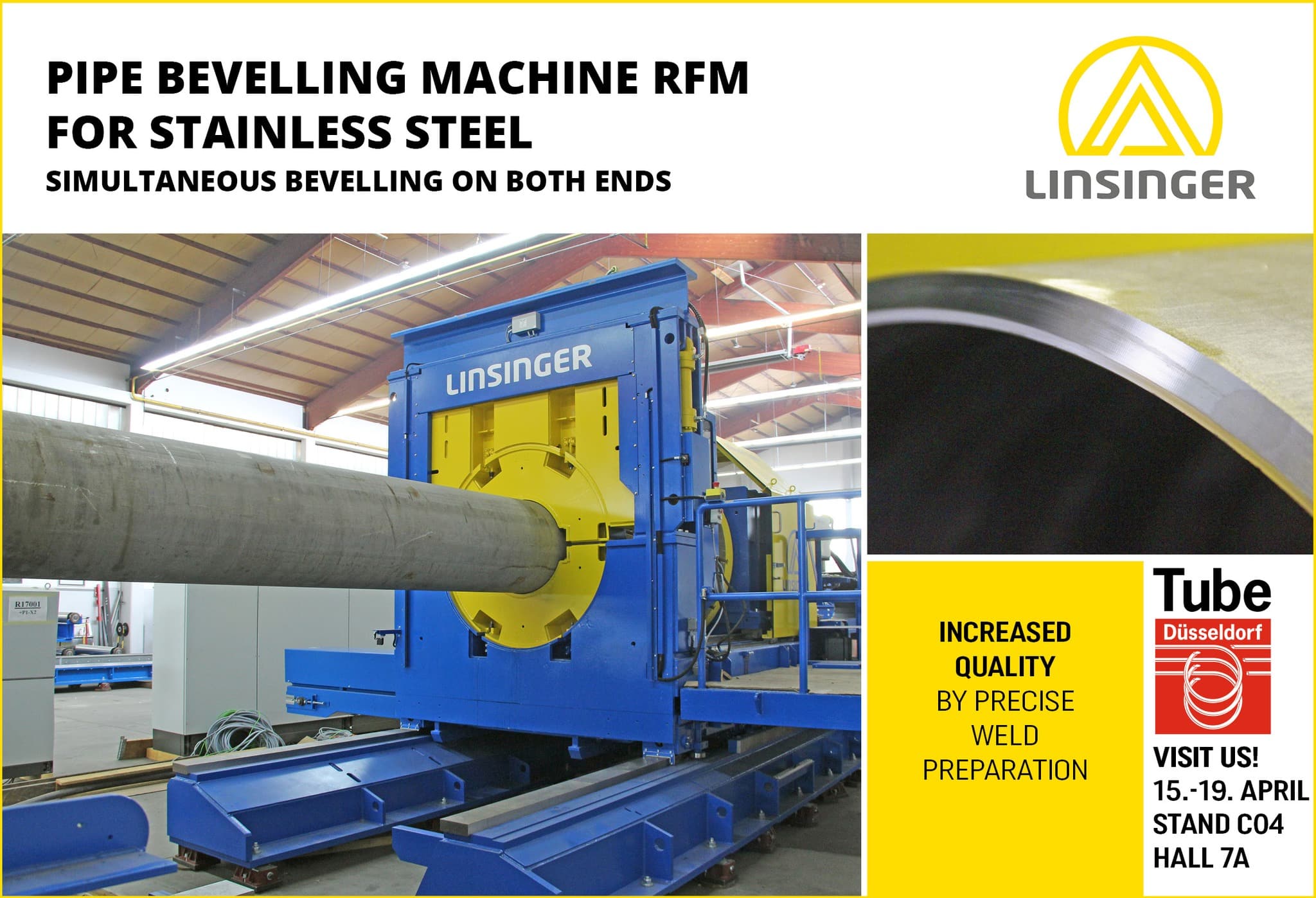 Linsinger Maschinenbau - Pipe Bevelling Machine RFM for stainless steel